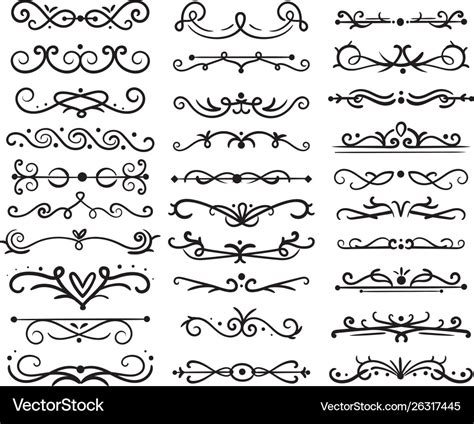 Decorative Swirls Dividers Old Text Delimiter Vector Image