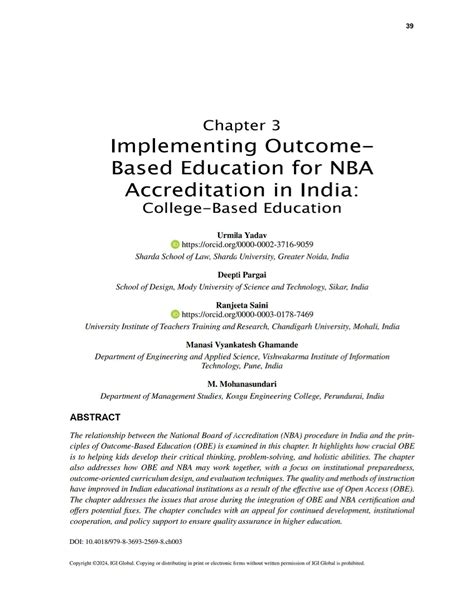 Pdf Implementing Outcome Based Education
