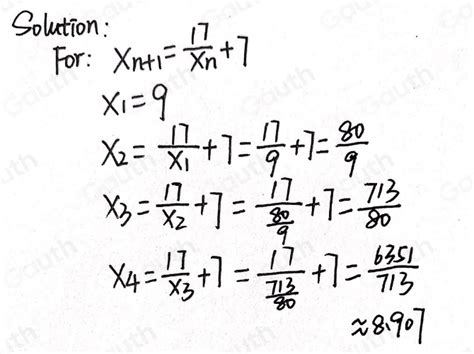 Solved An Iterative Formula Is Shown Below Xn1frac 17xn7