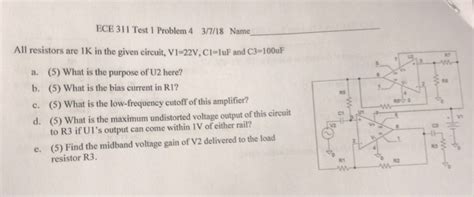 Solved ECE 311 Test 1 Problem 4 3 7 18 Name All Resistors Chegg Com