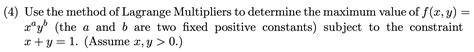 Solved Use The Method Of Lagrange Multipliers To Determine Chegg Com