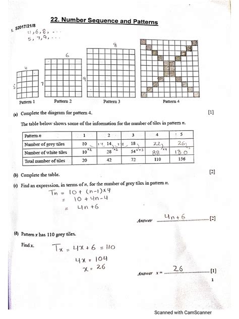 P2 Number Sequence And Pattern Pdf