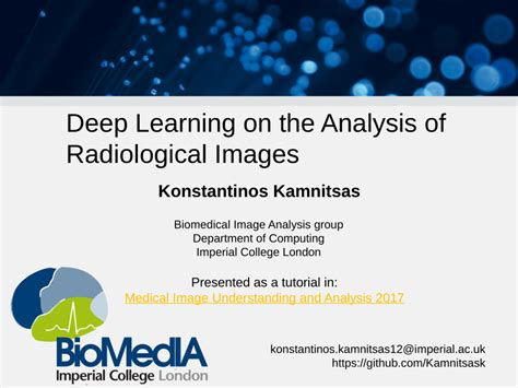 Pdf Tutorial Deep Learning On The Analysis Of Radiological Images