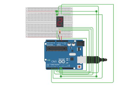 circuit design visualizador 7 segmentos con arduino tinkercad