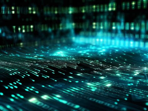 Premium Photo Turquoise Binary Code On Dark Creating An Atmosphere Of Data Technology And
