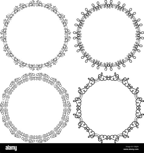 Vector Set Of Round Elegant Frames On A White Background Stock Vector Image Art Alamy