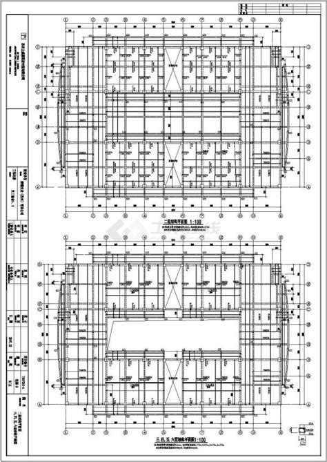 员工宿舍建筑图，结构图cad 宿舍楼 土木在线