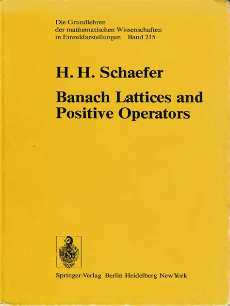 Banach Lattices And Positive Operators Pdf