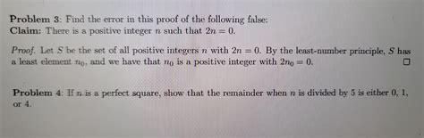 Solved Problem 3 Find The Error In This Proof Of The