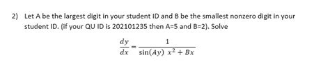 Solved Let A Be The Largest Digit In Your Student ID And B Chegg