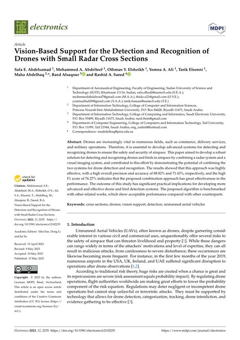 Pdf Vision Based Support For The Detection And Recognition Of Drones