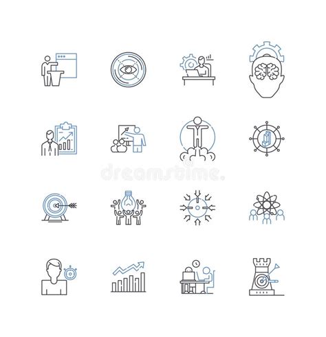 Decision Making Board Line Icons Collection Governance Leadership Authority Strategy Policy
