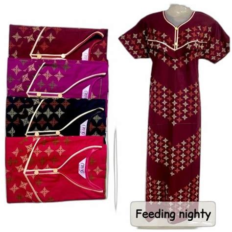 Printed Cotton Ladies Nighty Feeding Half Sleeve Size Xl At Rs 202