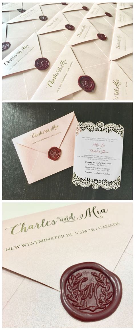 Wedding Invitation With Wax Seals Wedding Stationery Wedding