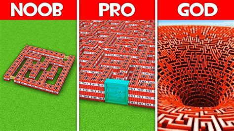 Minecraft Battle TNT MAZE HOUSE BUILD CHALLENGE NOOB Vs PRO Vs