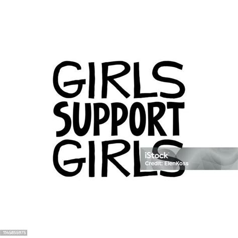 여자 지원 여자손으로 쓴 문구 여성화 따옴표 벡터에서 만든 여성 동기 부여 슬로건 T 셔츠 포스터 카드에 대 한 비문 흰색 바탕에 검정색으로 작성 되었습니다 격언에 대한