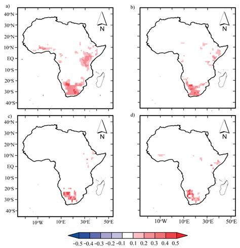 Pixel Wise Correlation Coefficients Between Annual Mean Pdsi With The
