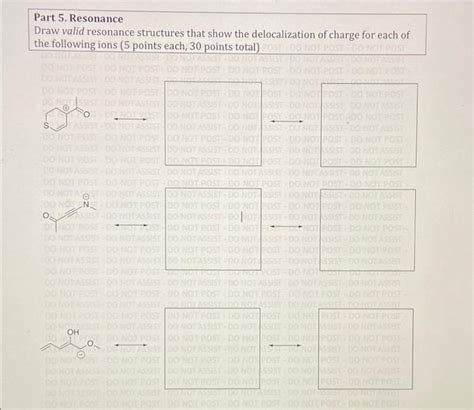 Solved Part Resonance Draw Valid Resonance Structures Chegg