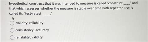 Solved Hypothetical Construct That It Was Intended To