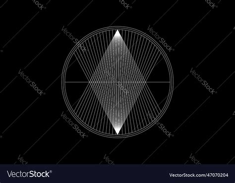 Line Overlap Triangles Shape On Circle Logo Icon Vector Image