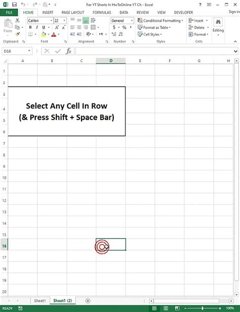 shortcut key to select row in ms excel select entire row excel