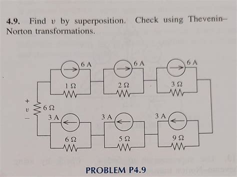 solved 4 9 find v by superposition check using