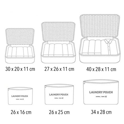 Комплект от 8 калъфа за организация на багаж Quasar And Co органайзери за куфари Черен Античен