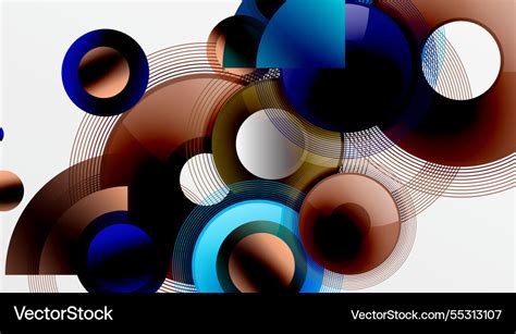 Abstract Composition Of Overlapping Circles Vector Image