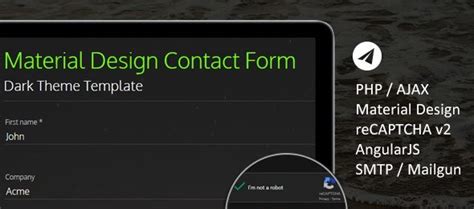 دانلود اسکریپت Php فرم تماس Ultimate Material Php And Ajax Contact Form