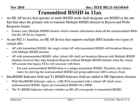 Multiple BSSID And MU Date Authors Nov 2016 Liwen Chu Ppt Download
