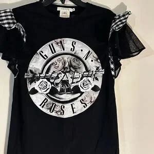 Alice Olivia Tops Alice Olivia Guns N Roses Ruffle Gingham Tshirt