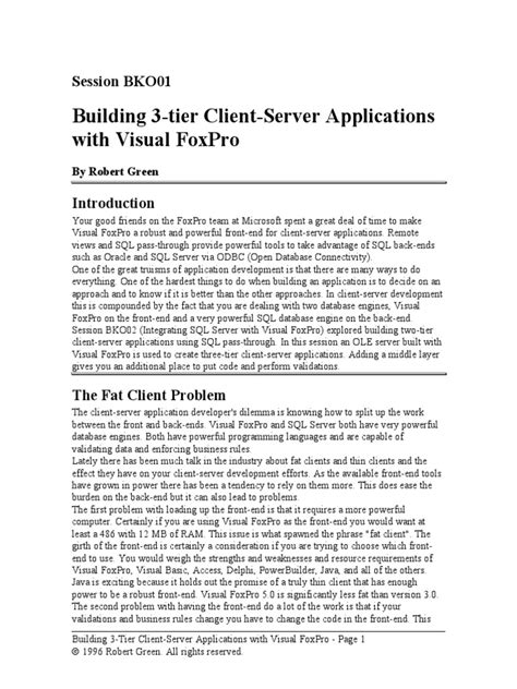 building client server applications with visual foxpro pdf windows