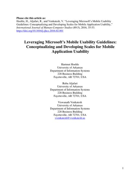 Pdf Leveraging Microsofts Mobile Usability Guidelines Conceptualizing And Developing Scales