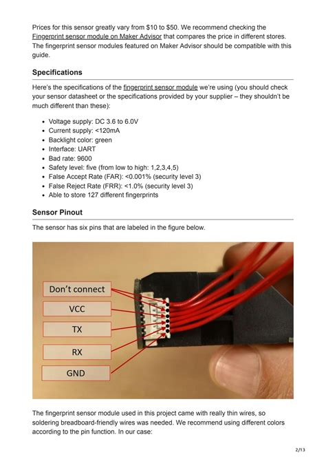 Solution Guide To Fingerprint Sensor Module With Arduino Fpm10a