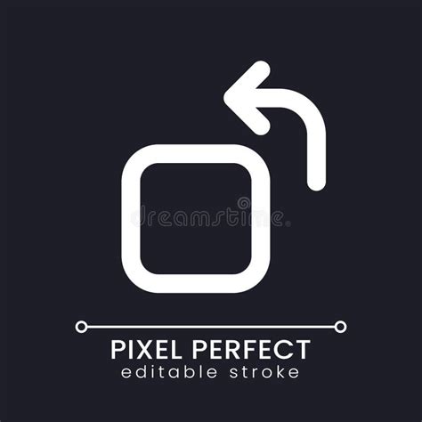 Rotate Pixel Perfect White Linear Ui Icon For Dark Theme Stock Vector Illustration Of Linear