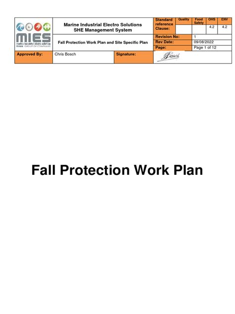 Fall Protection Work Plan Overview Pdf Occupational Safety And