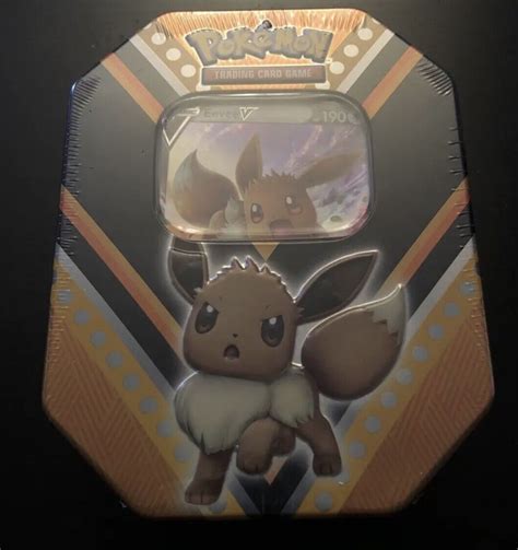 Pokemon Tcg Eevee V Powers Tin Trading Card Game New Factory Sealed Values Mavin
