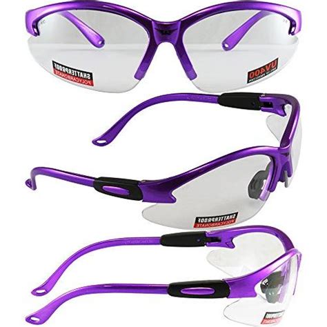 Global Vision Cougar Purple Frame Safety Glasses Clear