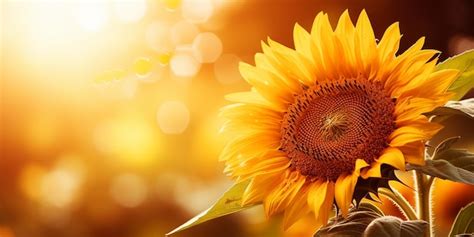 Premium Photo Golden Glow Closeup Of Sunflower On The Radiant