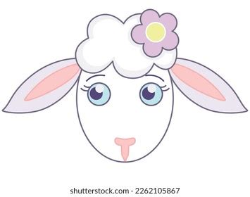 Muzzle Cute Cartoon Sheep Vector Full Stock Vector Royalty Free Shutterstock