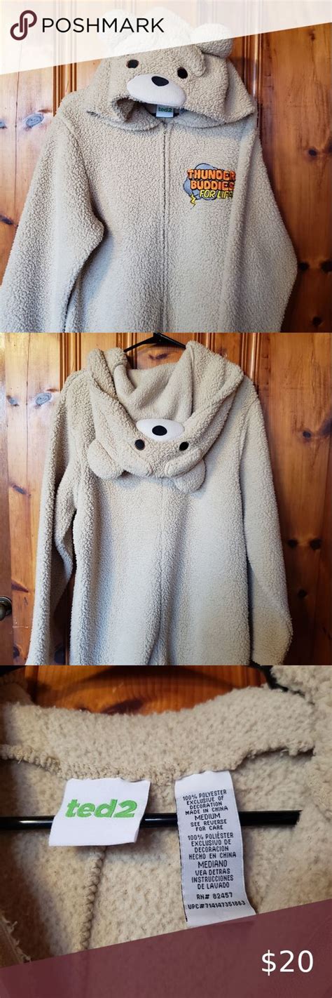 Ted 2 Thunder Buddies Hooded Zip Up Onesie Medium Zip Ups Thunder