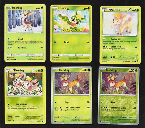Deerling Pokemon Card Collection Set Of 6 English Cards Reverse Holo