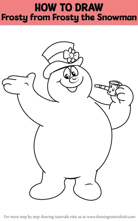 How To Draw Frosty From Frosty The Snowman Frosty The Snowman Step By