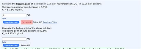 Solved Calculate The Freezing Point Of A Solution Of G Chegg