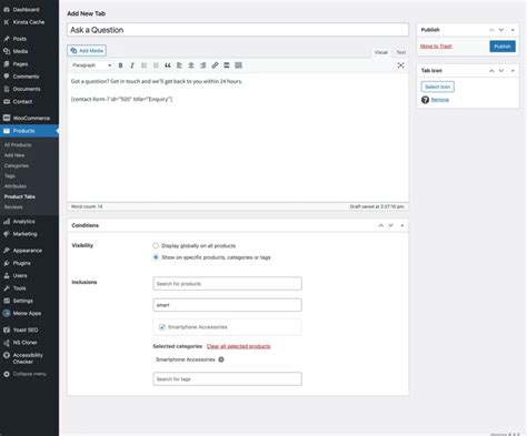 creating extra product tabs