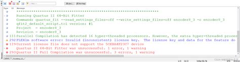 Fpga必备软件常见错误解决文档warning 292000 Flexlm Software Error Invalid Csdn博客