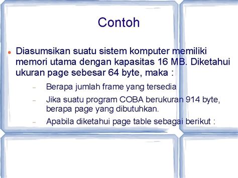 Manajemen Memori 2 Sistem Paging Salah Satu Cara