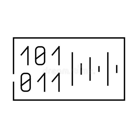 voice binary code line icon vector illustration stock illustration
