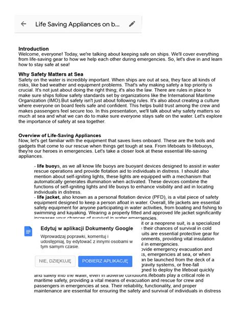 Life Saving Appliances On Board Pdf