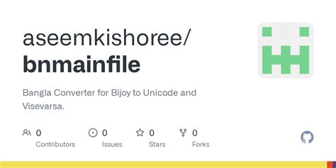 Github Aseemkishoreebnmainfile Bangla Converter For Bijoy To Unicode And Visevarsa